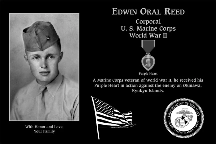 Corporal Edwin Oral Reed | Mt. Soledad Virtual Plaque