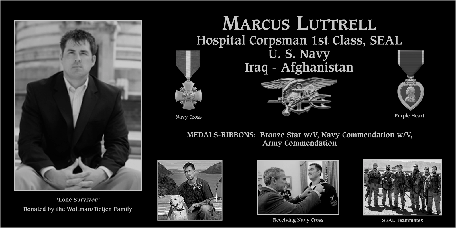 Petty Officer First Class Marcus Luttrell | Mt. Soledad Virtual Plaque