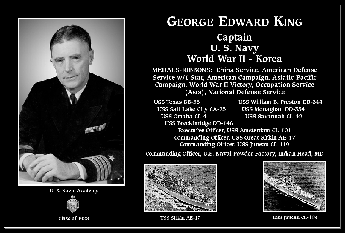 Captain George Edward King | Mt. Soledad Virtual Plaque