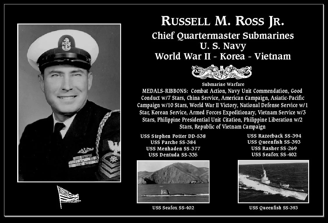 Chief Petty Officer Russell M. Ross Jr. | Mt. Soledad Virtual Plaque