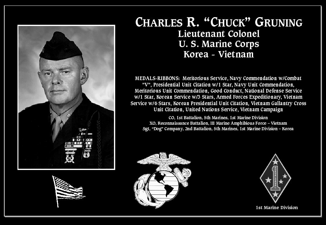 Lieutenant Colonel Charles R Gruning | Mt. Soledad Virtual Plaque