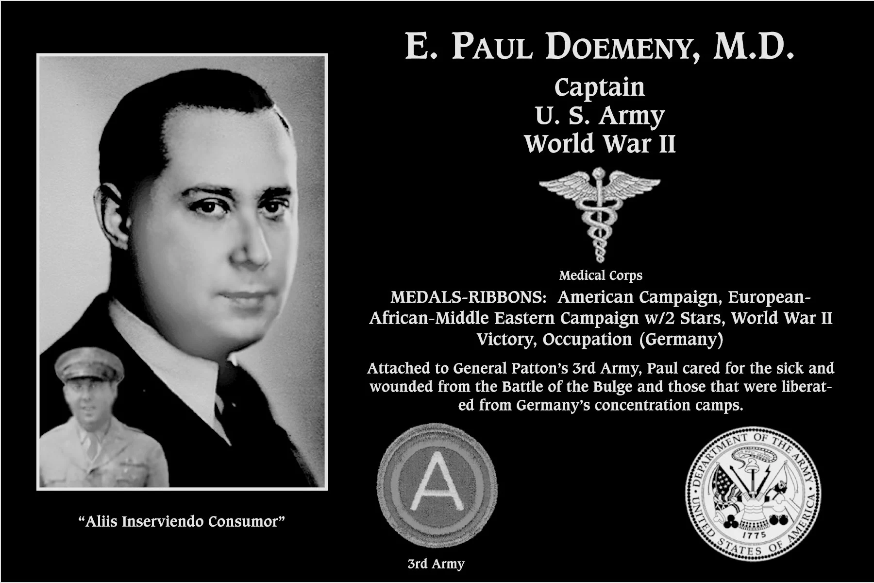 Captain E Paul Doemeny | Mt. Soledad Virtual Plaque