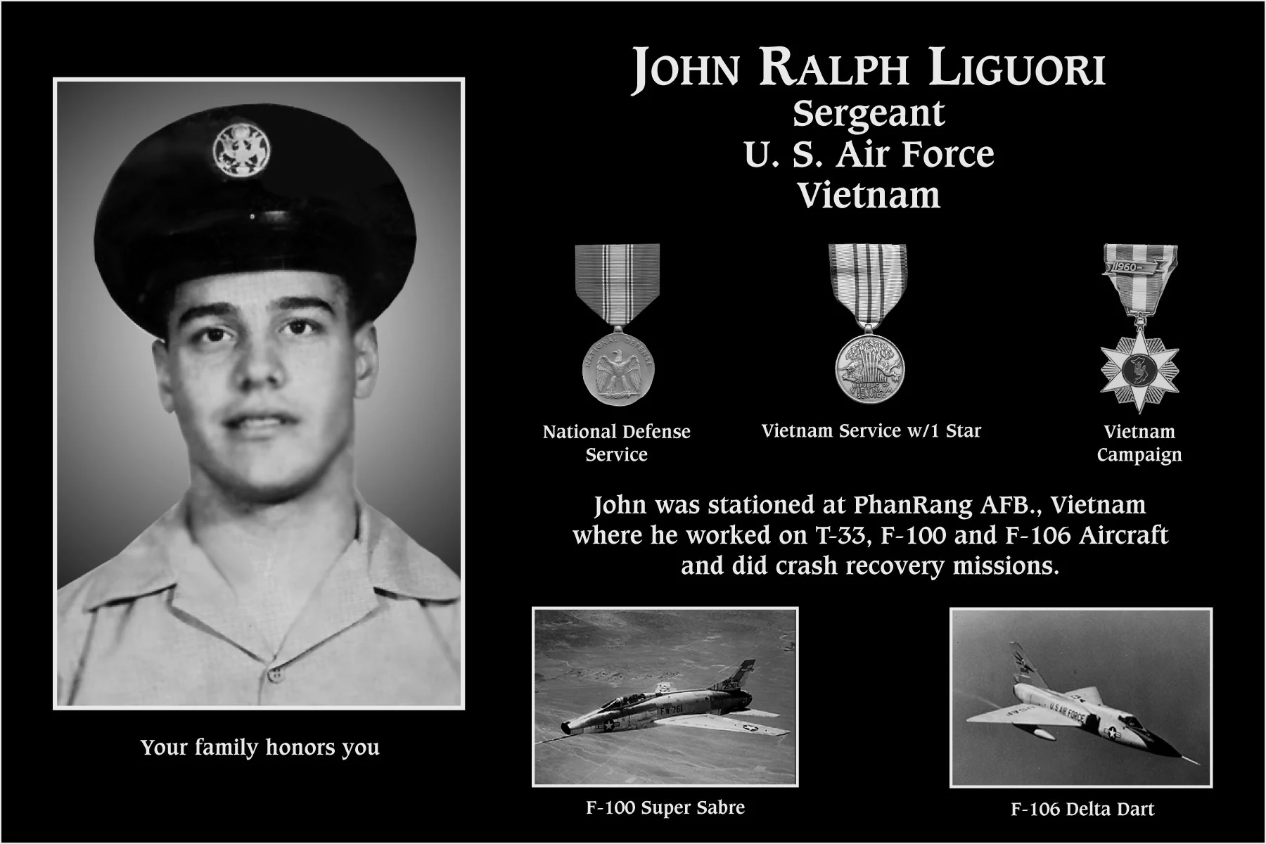 Staff Sergeant John Ralph Liguori | Mt. Soledad Virtual Plaque