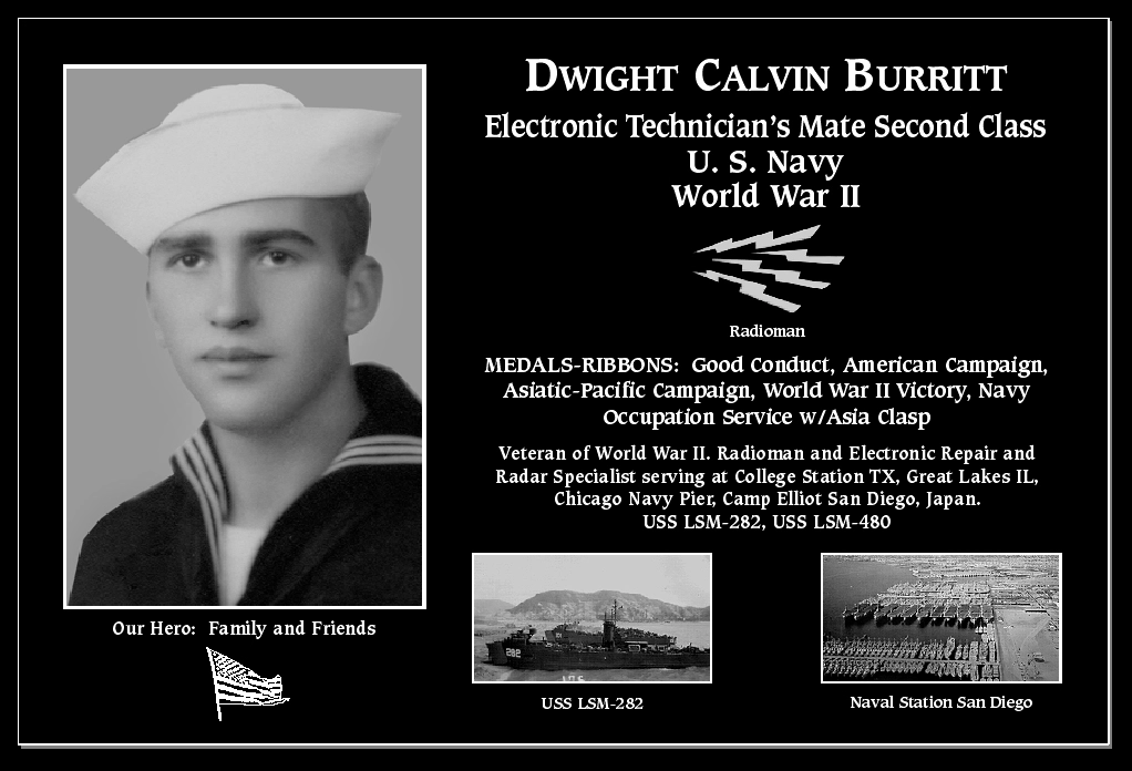 Petty Officer Second Class Dwight Calvin Burritt | Mt. Soledad Virtual ...
