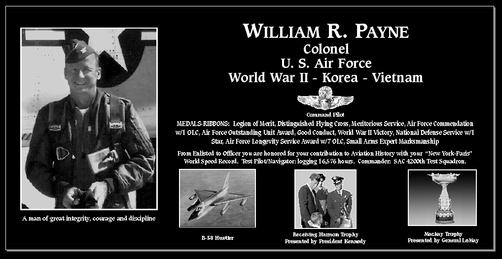 Colonel William R Payne | Mt. Soledad Virtual Plaque
