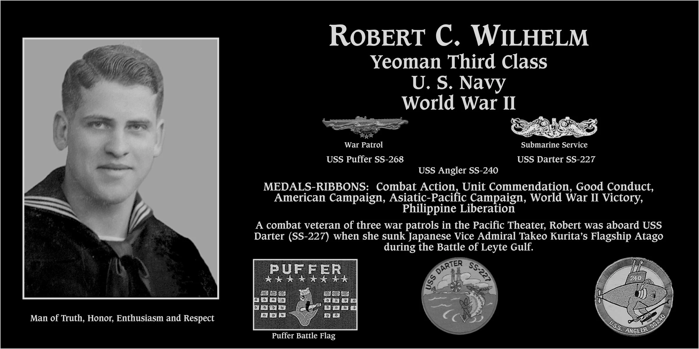 Petty Officer Third Class Robert C Wilhelm | Mt. Soledad Virtual Plaque
