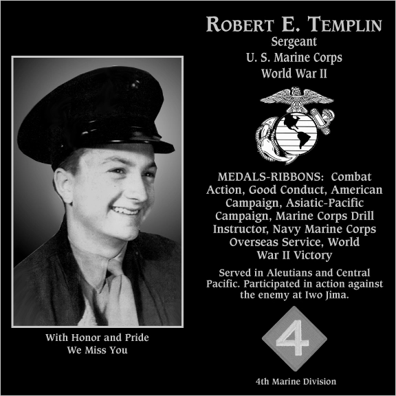 Sergeant Robert E Templin | Mt. Soledad Virtual Plaque