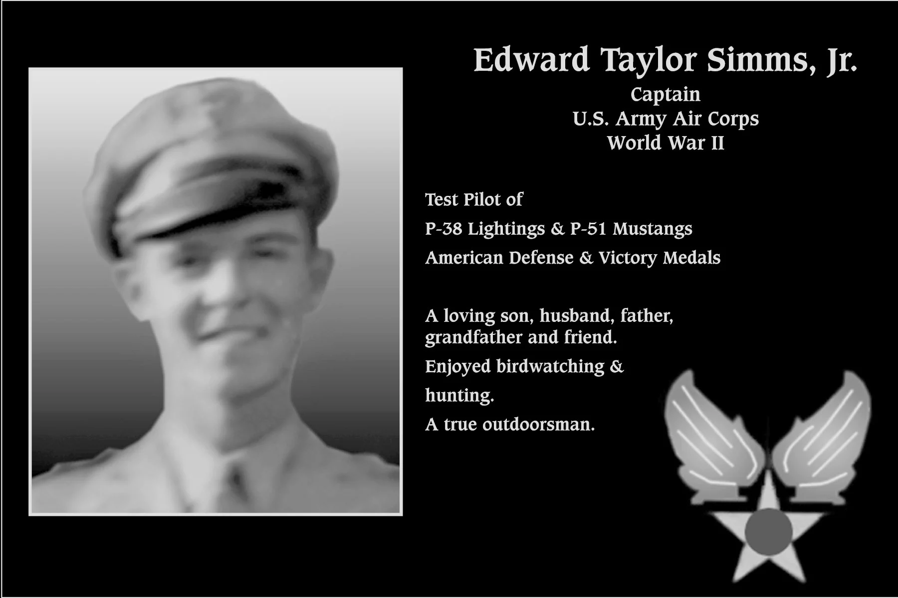 Captain Edward Taylor Simms jr | Mt. Soledad Virtual Plaque