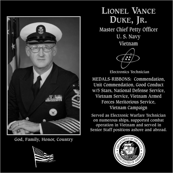 Master Chief Petty Officer Lionel Vance Duke, Jr. | Mt. Soledad Virtual ...