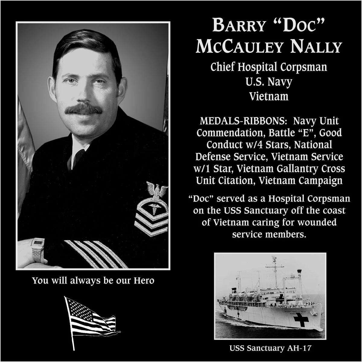 Chief Petty Officer Barry McCauley Nally | Mt. Soledad Virtual Plaque