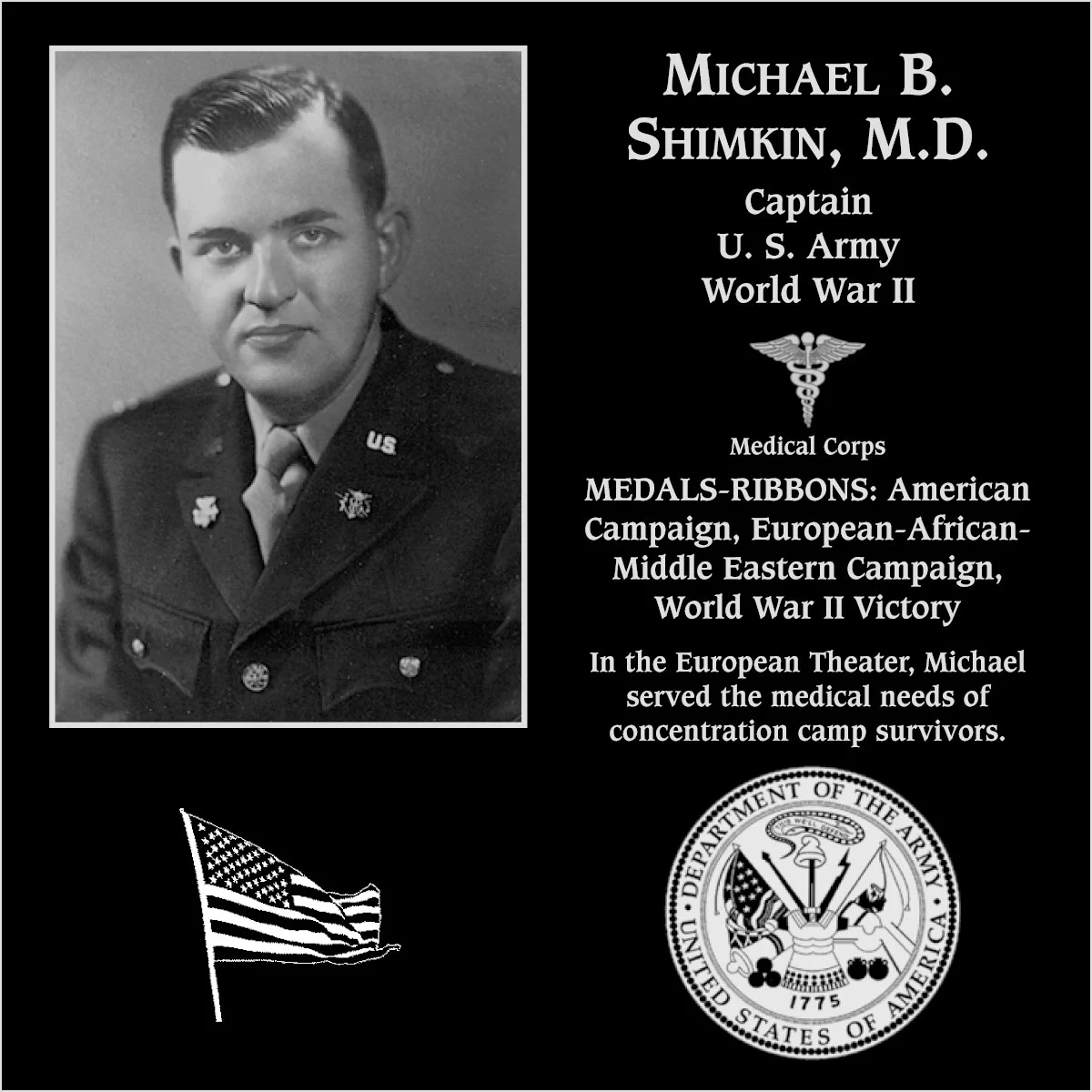 Captain Michael B Shimkin | Mt. Soledad Virtual Plaque