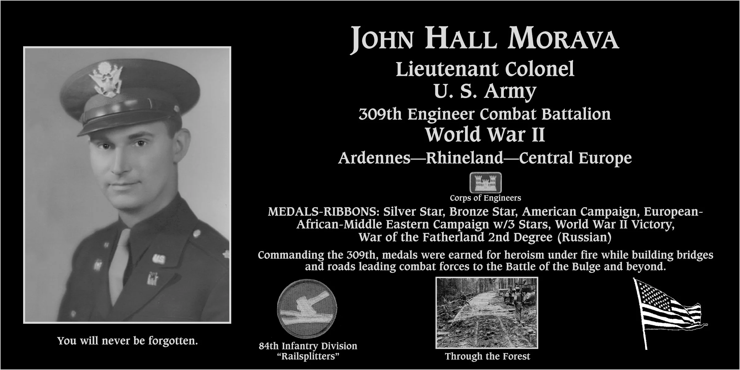Lieutenant Colonel John Hall Morava | Mt. Soledad Virtual Plaque