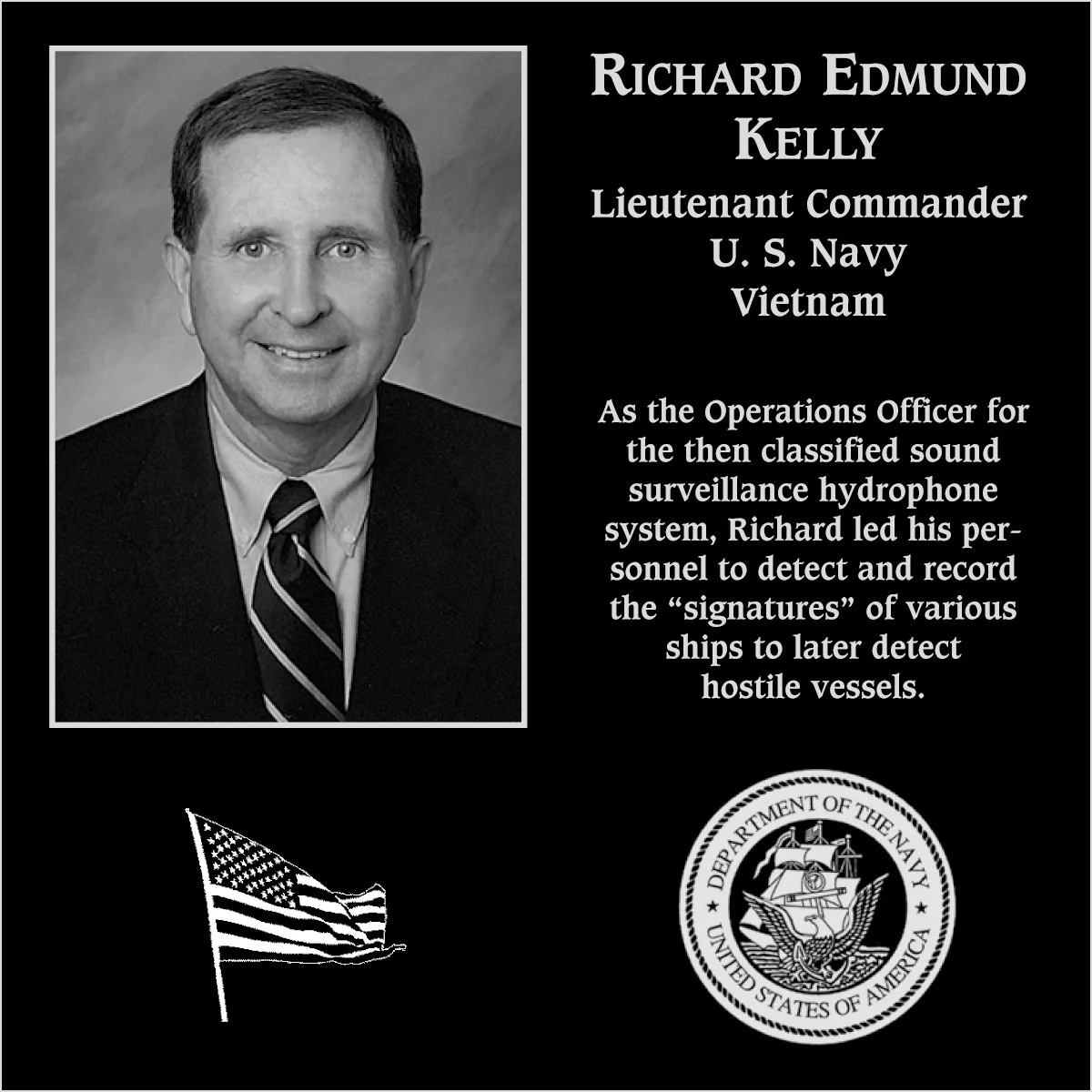Lieutenant Commander Richard Edmund Kelly | Mt. Soledad Virtual Plaque