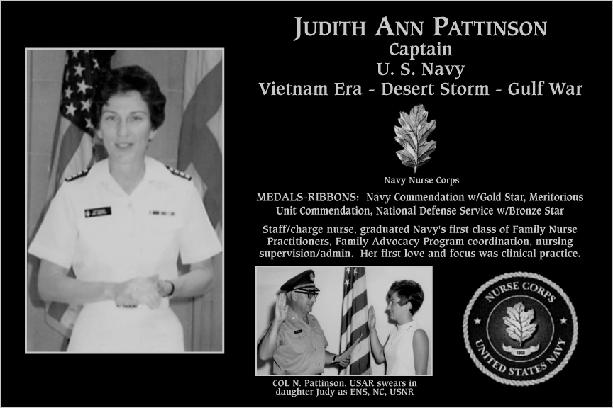 Captain Judith Ann Pattinson | Mt. Soledad Virtual Plaque