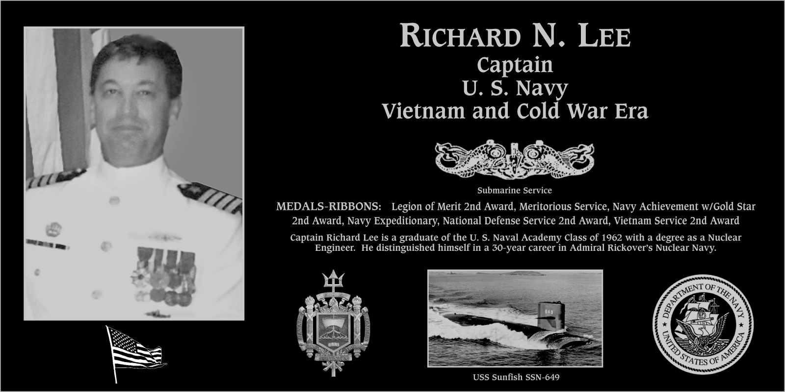 Captain Richard N Lee | Mt. Soledad Virtual Plaque