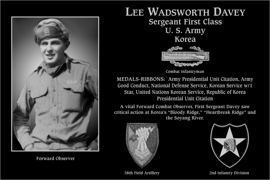 Sergeant First Class Lee Wadsworth Davey | Mt. Soledad Virtual Plaque
