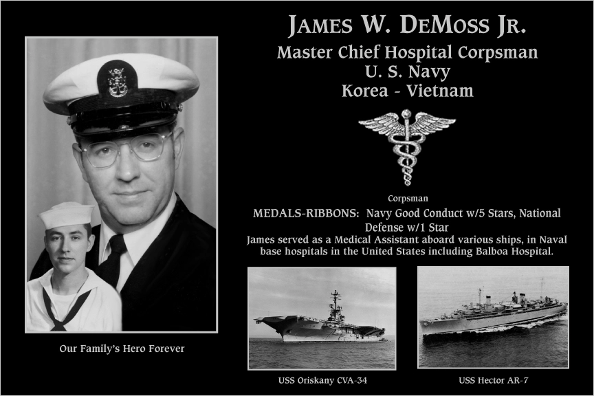 Master Chief Petty Officer James W. DeMoss Jr. | Mt. Soledad Virtual Plaque