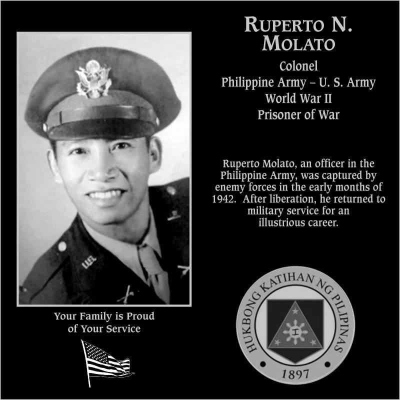 Colonel Ruperto N Molato | Mt. Soledad Virtual Plaque