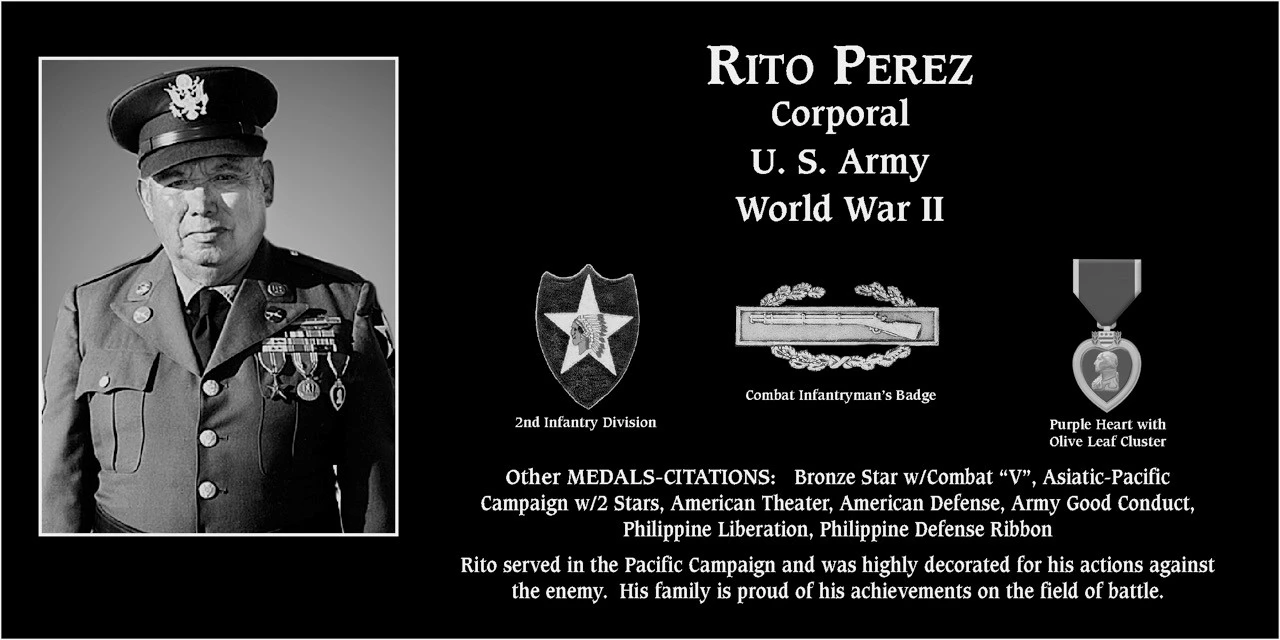 Corporal Rito Perez | Mt. Soledad Virtual Plaque