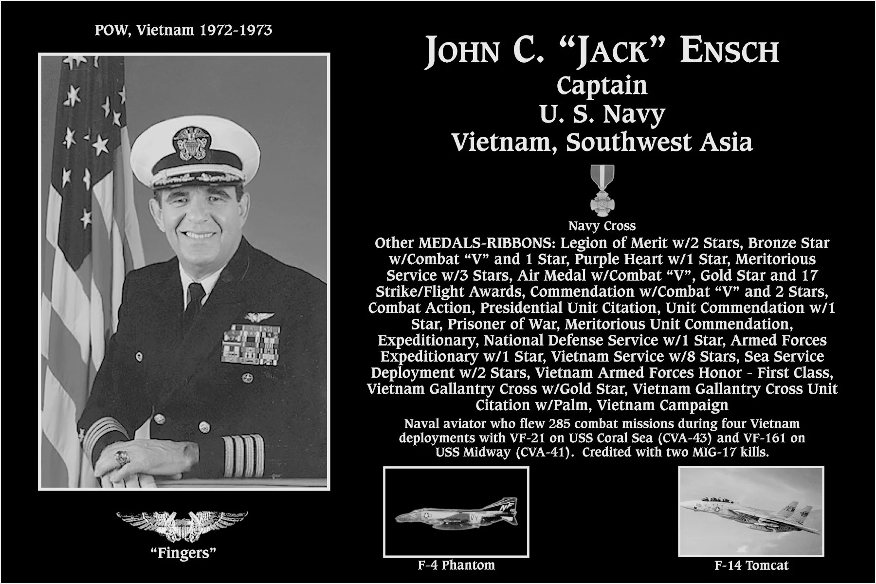 Captain John C Ensch | Mt. Soledad Virtual Plaque