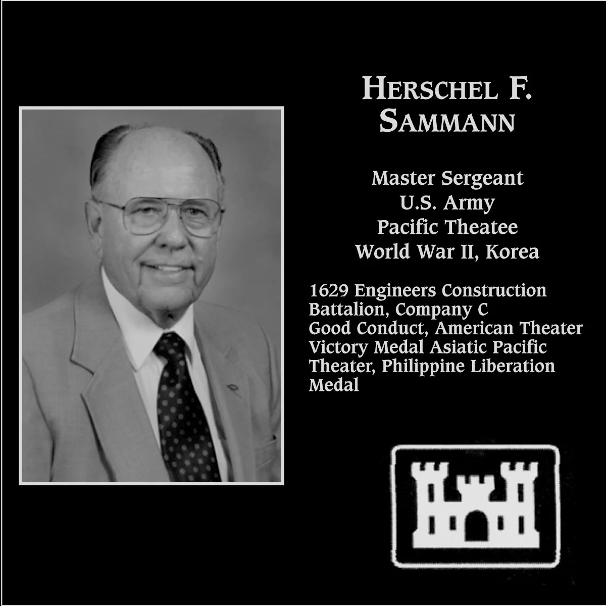 Master Sergeant Herschel F. Sammann | Mt. Soledad Virtual Plaque