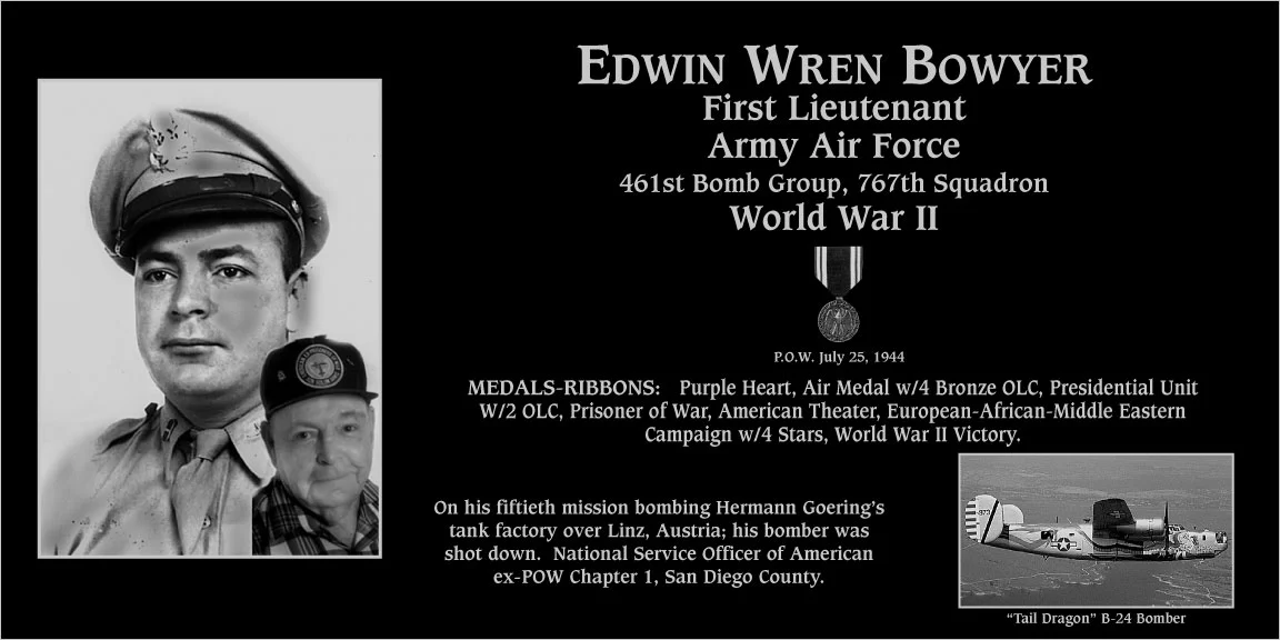 First Lieutenant Edwin Wren Bowyer | Mt. Soledad Virtual Plaque