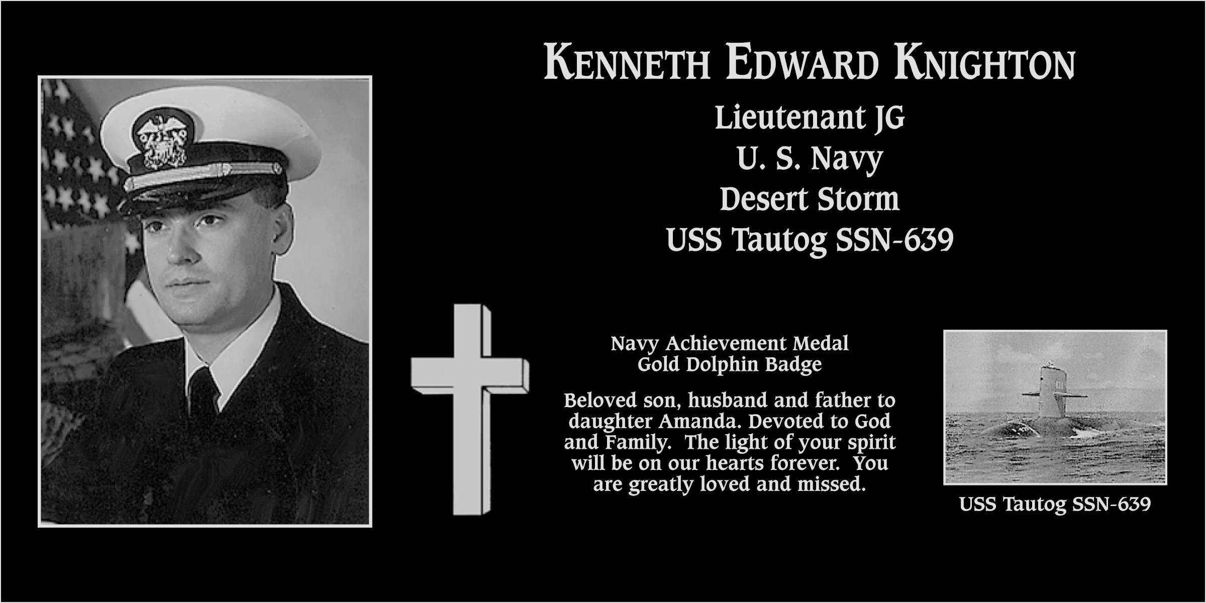 Lieutenant, Junior Grade Kenneth Edward Knighton | Mt. Soledad Virtual ...