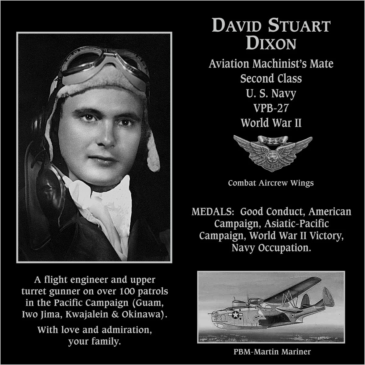 Petty Officer Second Class David Stuart Dixon | Mt. Soledad Virtual Plaque