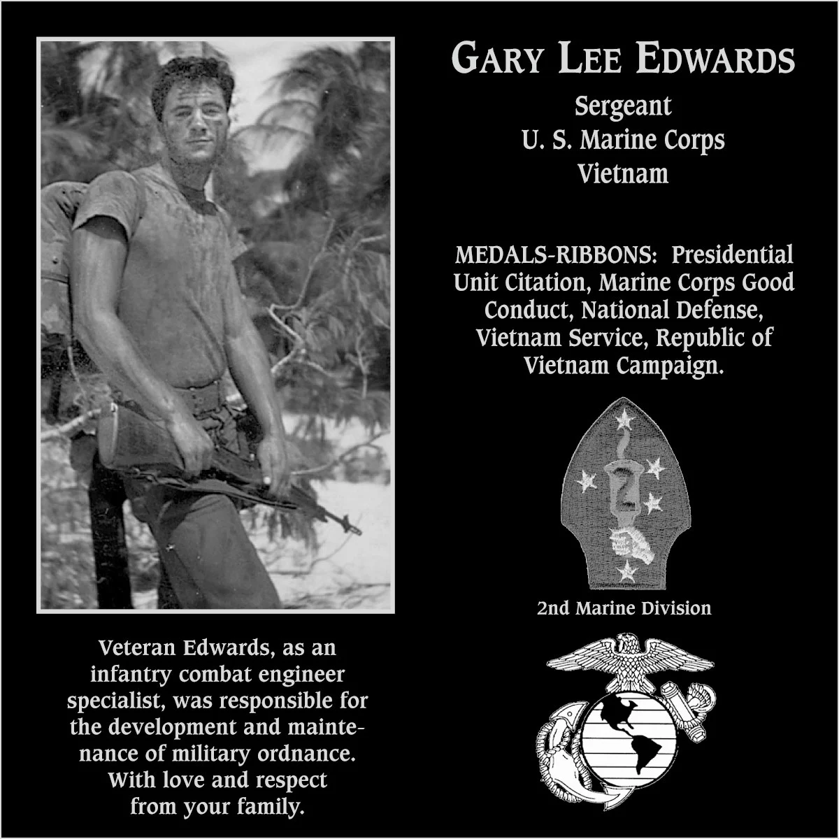 Sergeant Gary Lee Edwards | Mt. Soledad Virtual Plaque