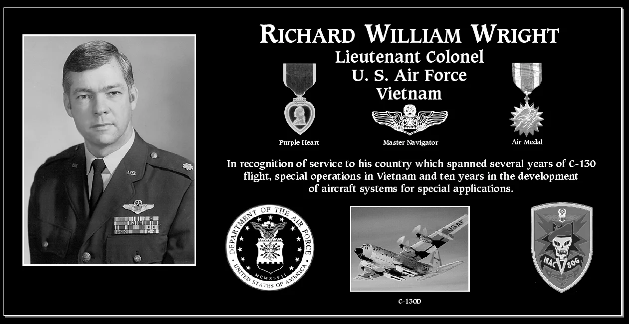 Lieutenant Colonel Richard William Wright | Mt. Soledad Virtual Plaque