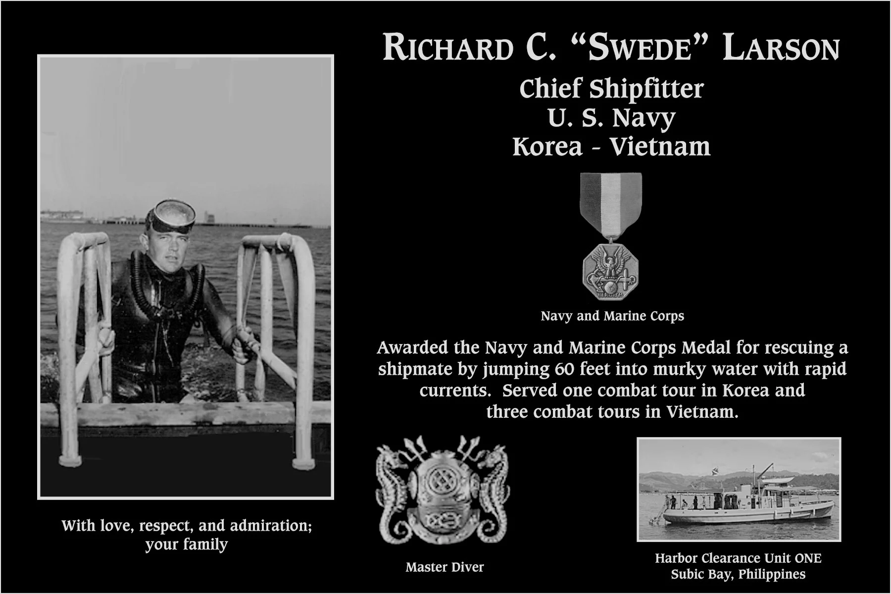 Chief Petty Officer Richard C Larson | Mt. Soledad Virtual Plaque
