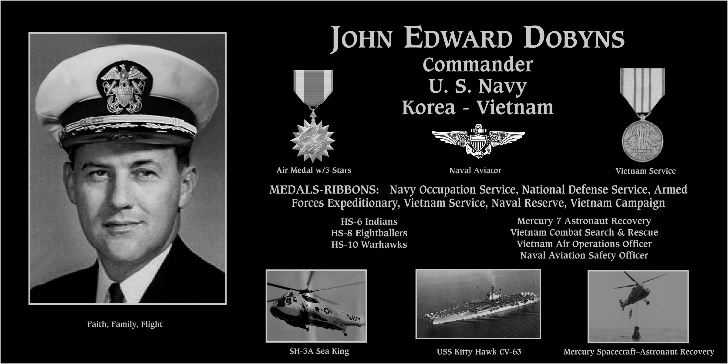 Commander John Edward Dobyns | Mt. Soledad Virtual Plaque