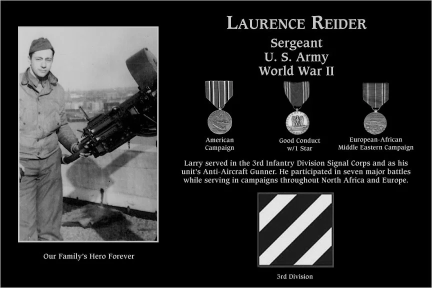 Sergeant Laurence Reider | Mt. Soledad Virtual Plaque