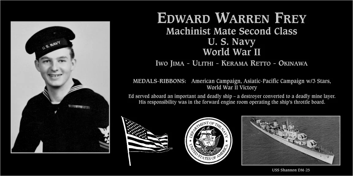 Petty Officer Second Class Edward Warren Frey | Mt. Soledad Virtual Plaque