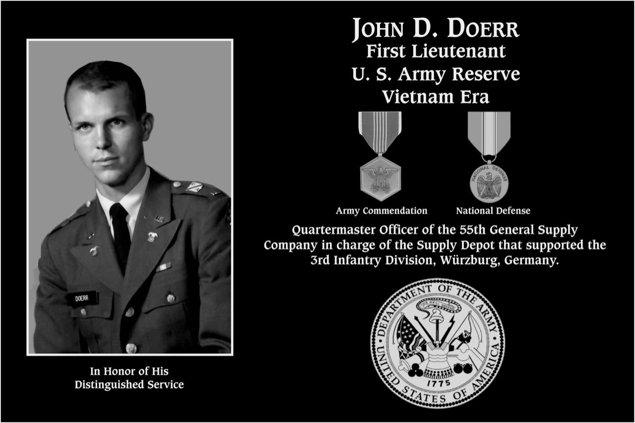 First Lieutenant John D Doerr | Mt. Soledad Virtual Plaque
