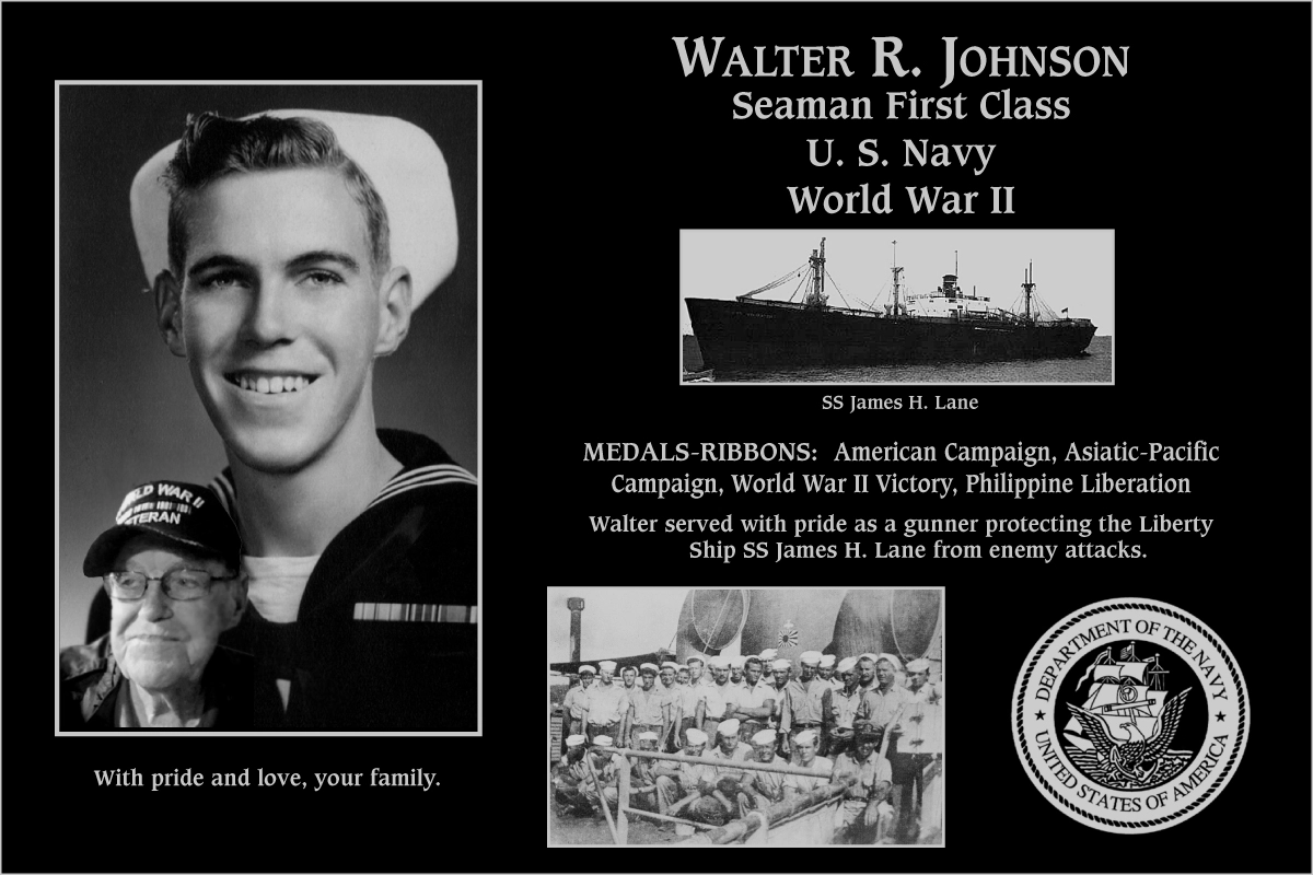Petty Officer First Class Walter R. Johnson | Mt. Soledad Virtual Plaque