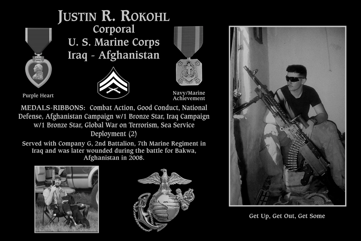 Corporal Justin R Rokohl | Mt. Soledad Virtual Plaque