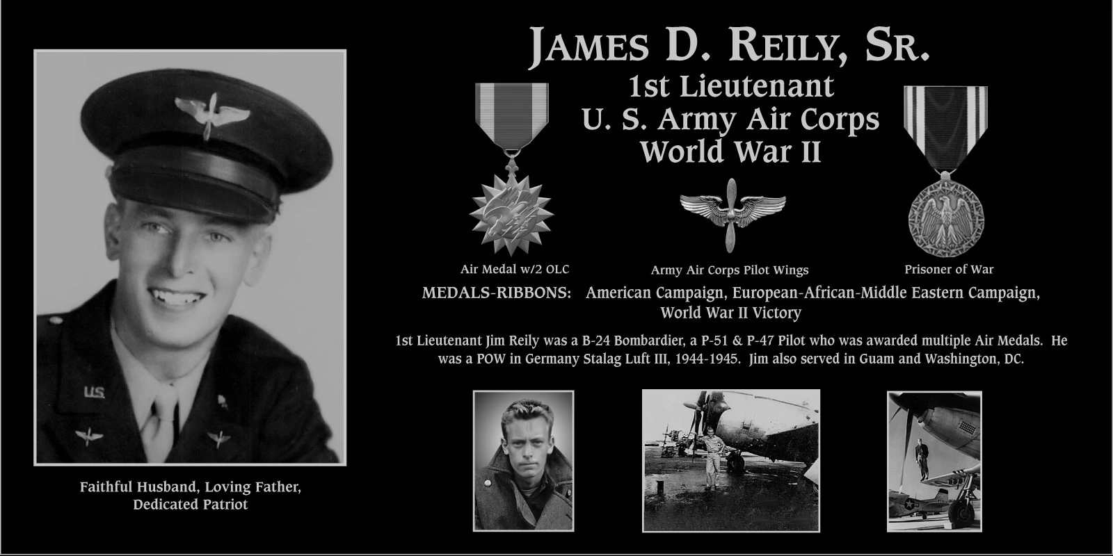 First Lieutenant James D. Reily, Sr. | Mt. Soledad Virtual Plaque