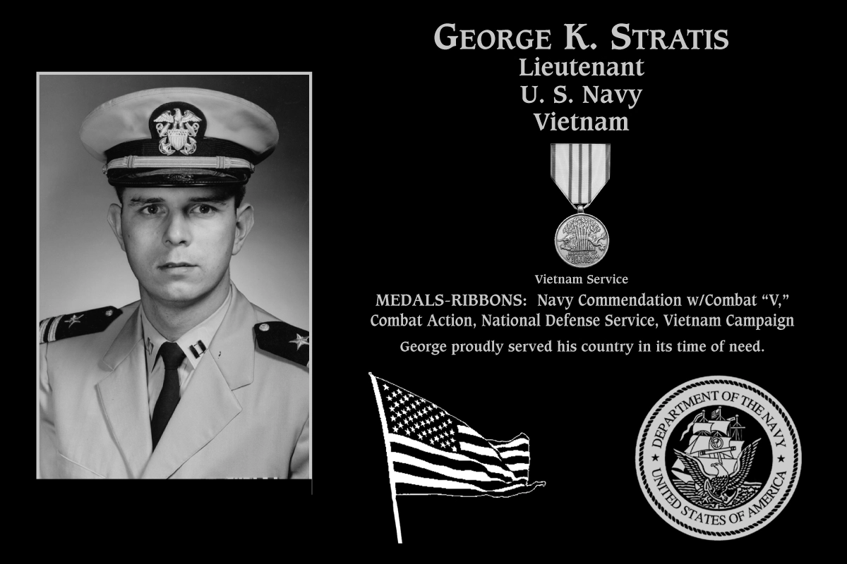 Lieutenant George K. Stratis | Mt. Soledad Virtual Plaque