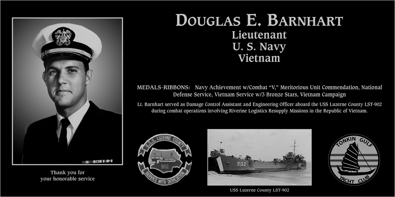 Lieutenant Douglas E. Barnhart | Mt. Soledad Virtual Plaque