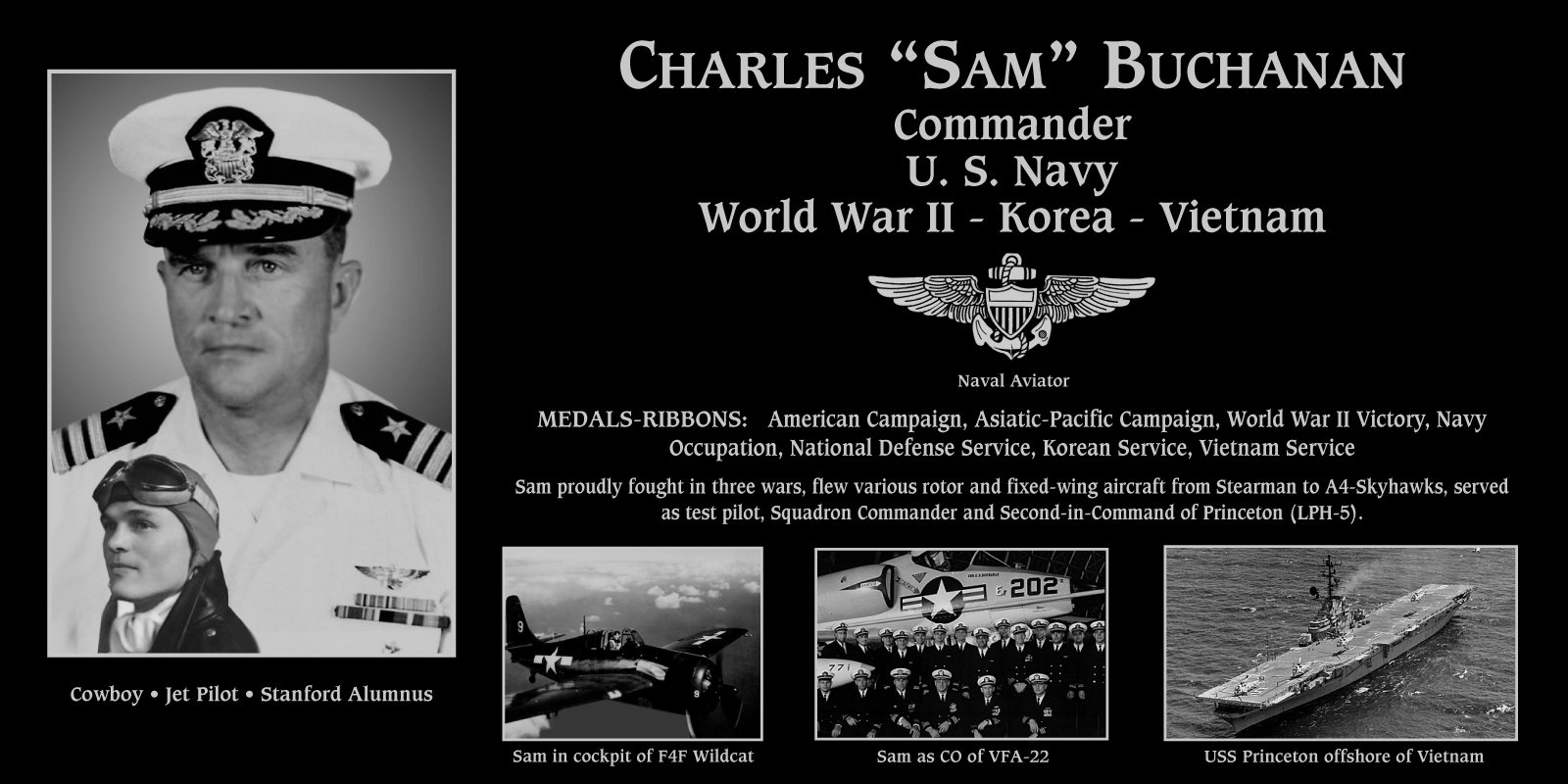 Commander Charles "Sam" Buchanan | Mt. Soledad Virtual Plaque