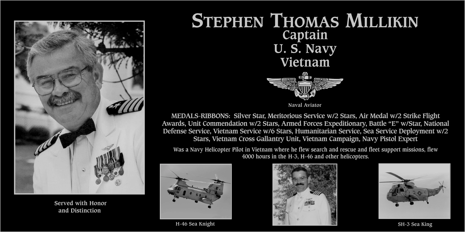 Captain Stephen Thomas Millikin | Mt. Soledad Virtual Plaque