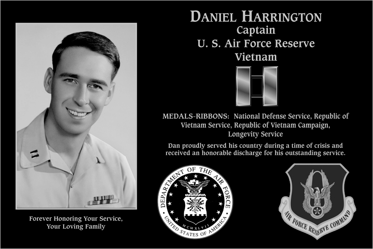 Captain Daniel Harrington | Mt. Soledad Virtual Plaque