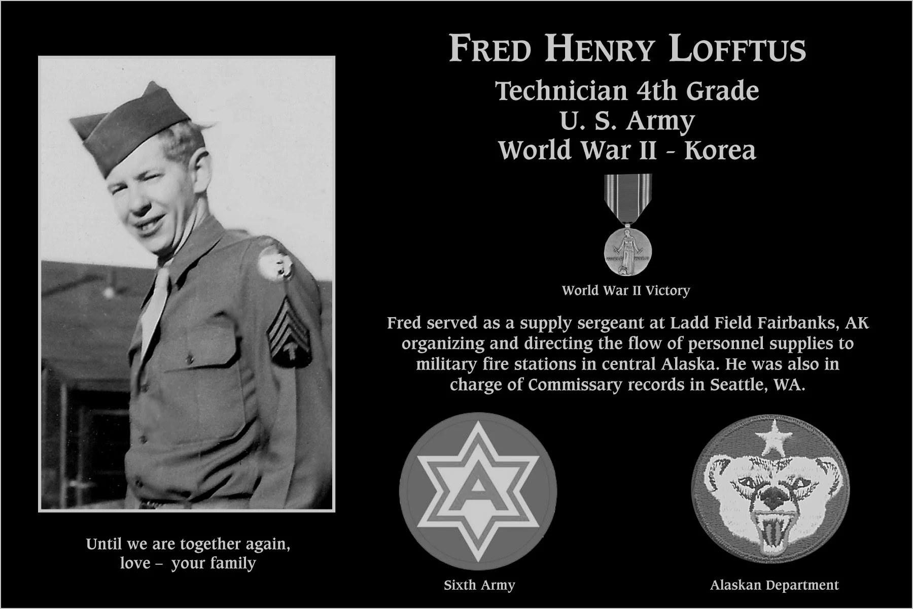 Sergeant Fred Henry Lofftus | Mt. Soledad Virtual Plaque