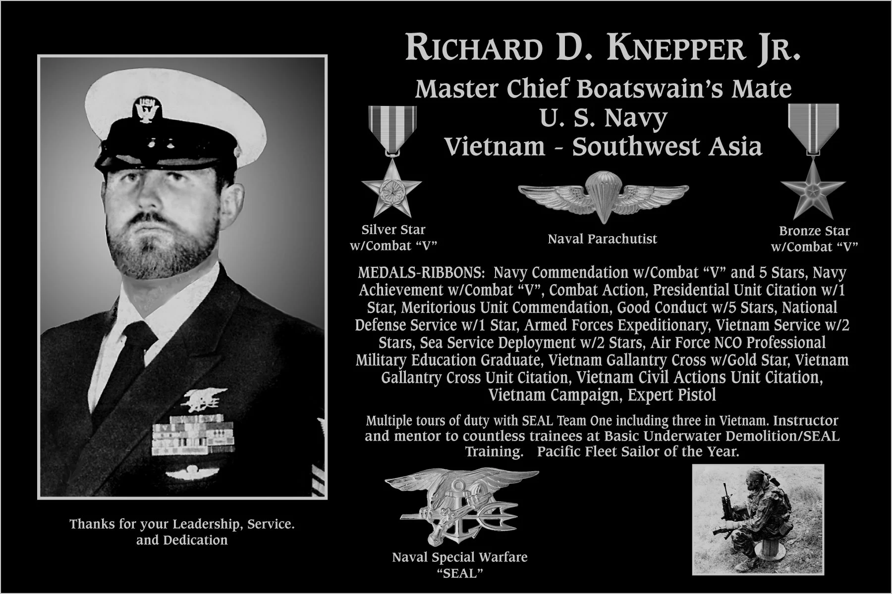 Master Chief Petty Officer Richard D. Knepper Jr. | Mt. Soledad Virtual ...