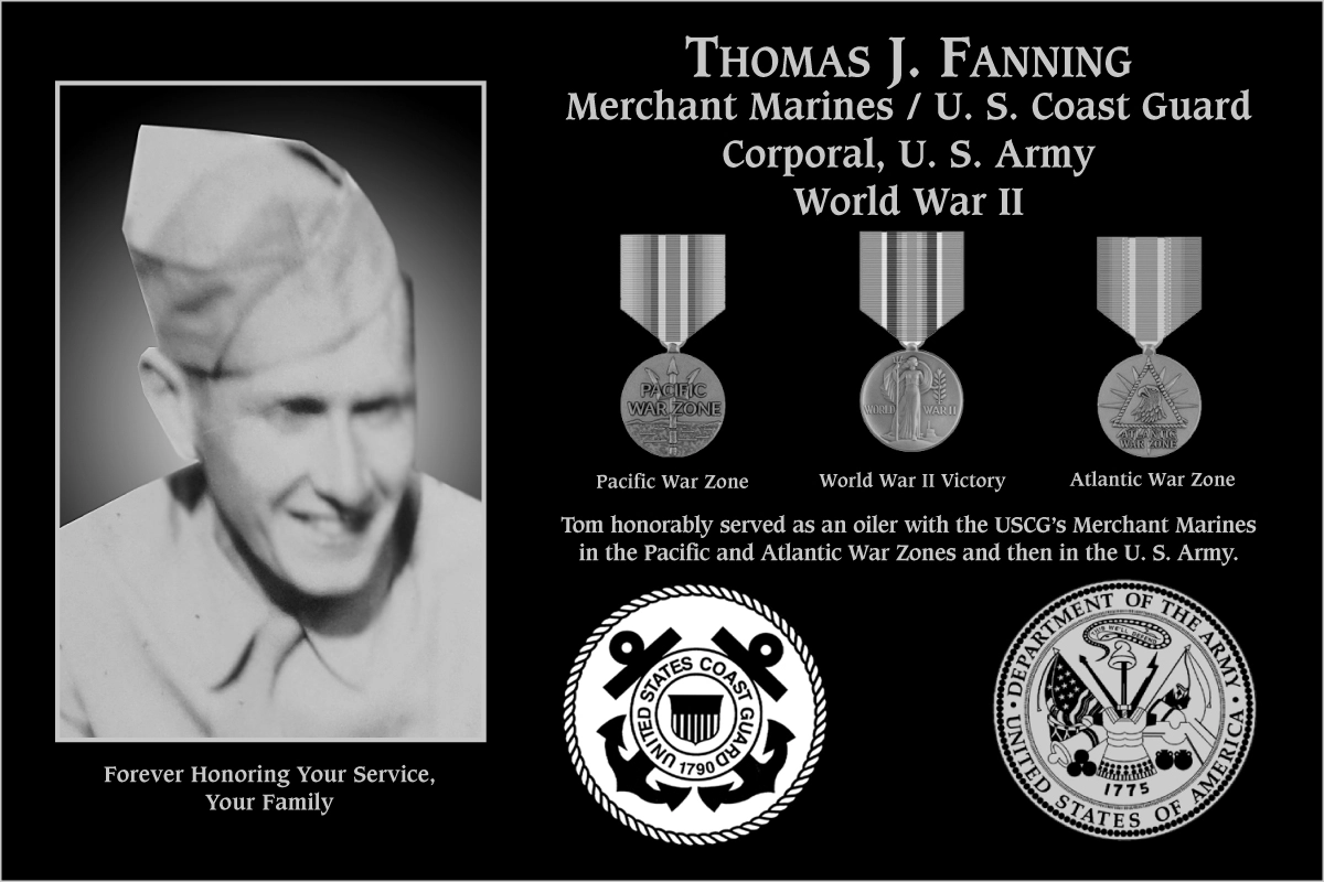 Corporal Thomas J. Fanning | Mt. Soledad Virtual Plaque