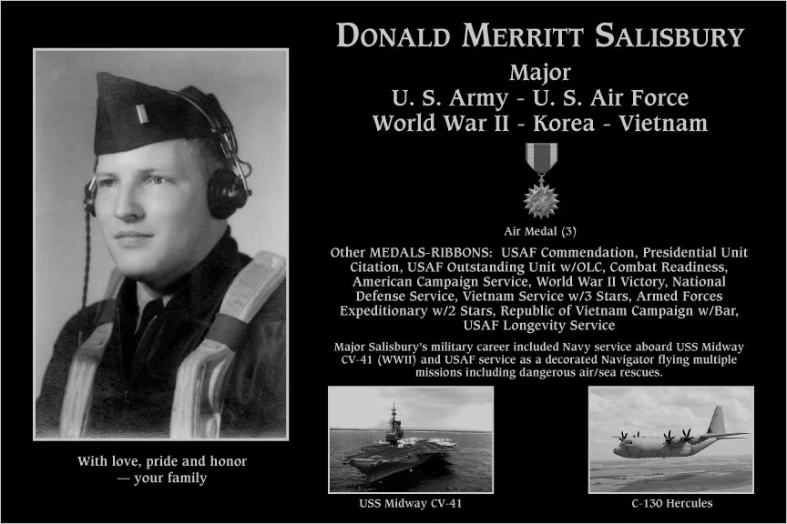 Major Donald Merritt Salisbury | Mt. Soledad Virtual Plaque