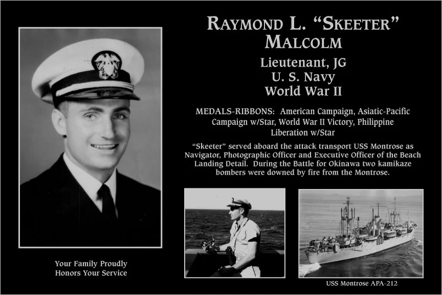 Lieutenant, Junior Grade Raymond L Malcolm | Mt. Soledad Virtual Plaque