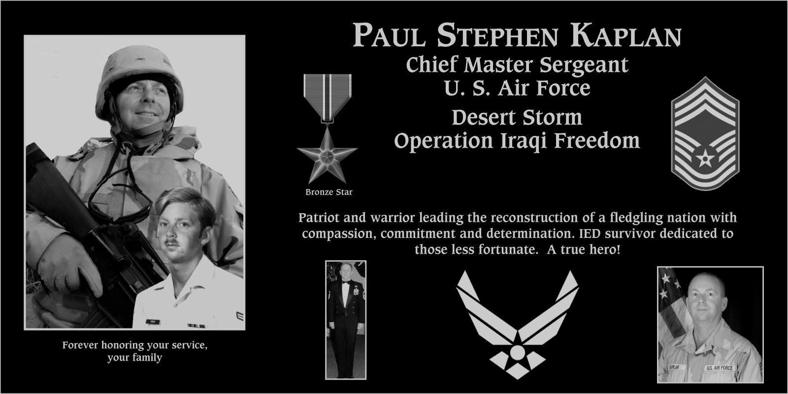 Chief Master Sergeant Paul Stephen Kaplan | Mt. Soledad Virtual Plaque