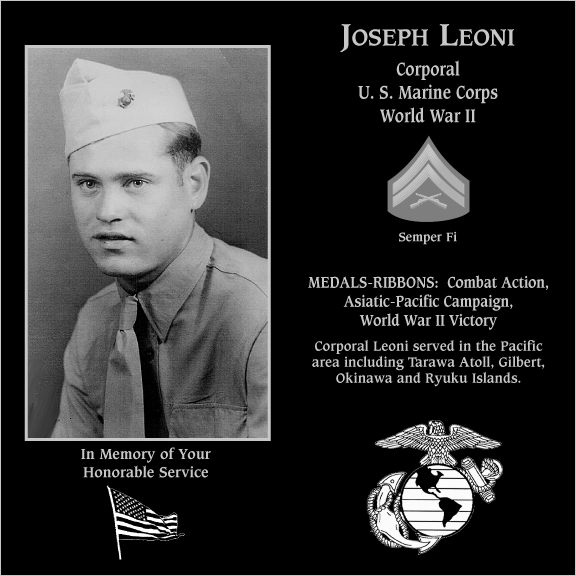 Corporal Joseph Loeni | Mt. Soledad Virtual Plaque